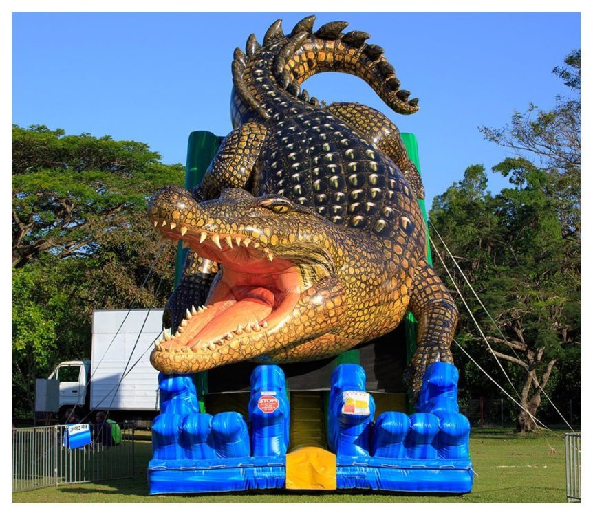 Alligator Two Lane Slide Rental - Fantasy World Entertainment